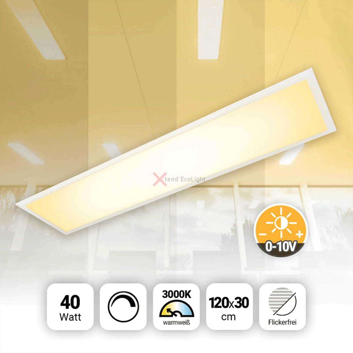 LED Panel 120x30 Warmweiß 3000K 40W dimmbar 0-10V PLe2.2, 49,99
