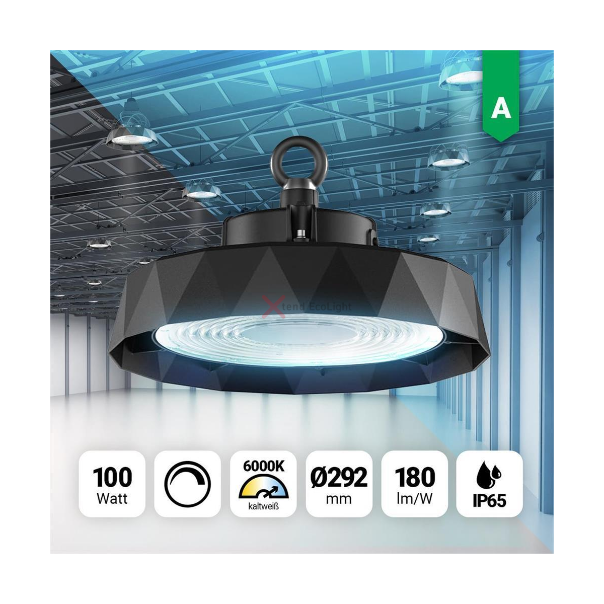 LED HALLENSTRAHLER 100W 180lm💪6000K Energieeffizient 🔋 Xtend, 59,99