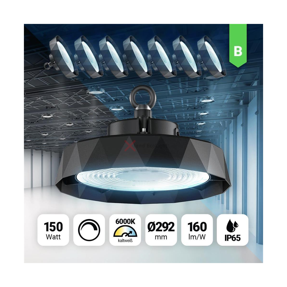 16x LED HALLENSTRAHLER 150W 6000K🔆160lm dimmbar Xtend Ecolight, 729,99