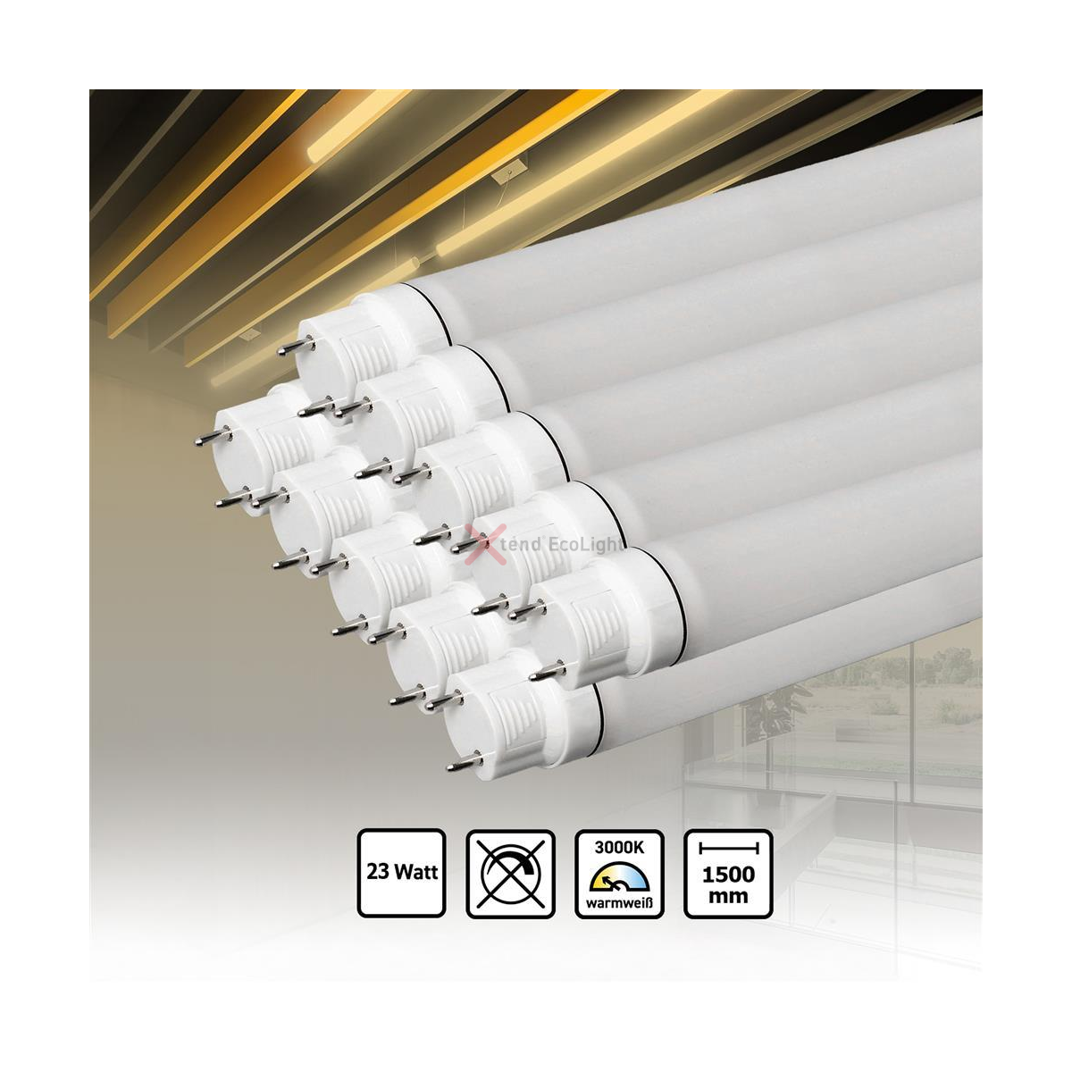 RESTPOSTEN 10x LED Röhre 1500mm Warmweiß 3000K 23W T8 G13 PC matt LED ...